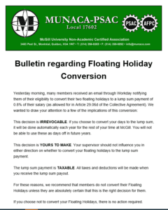 MUNACA - McGill University Non-Academic Certified Association